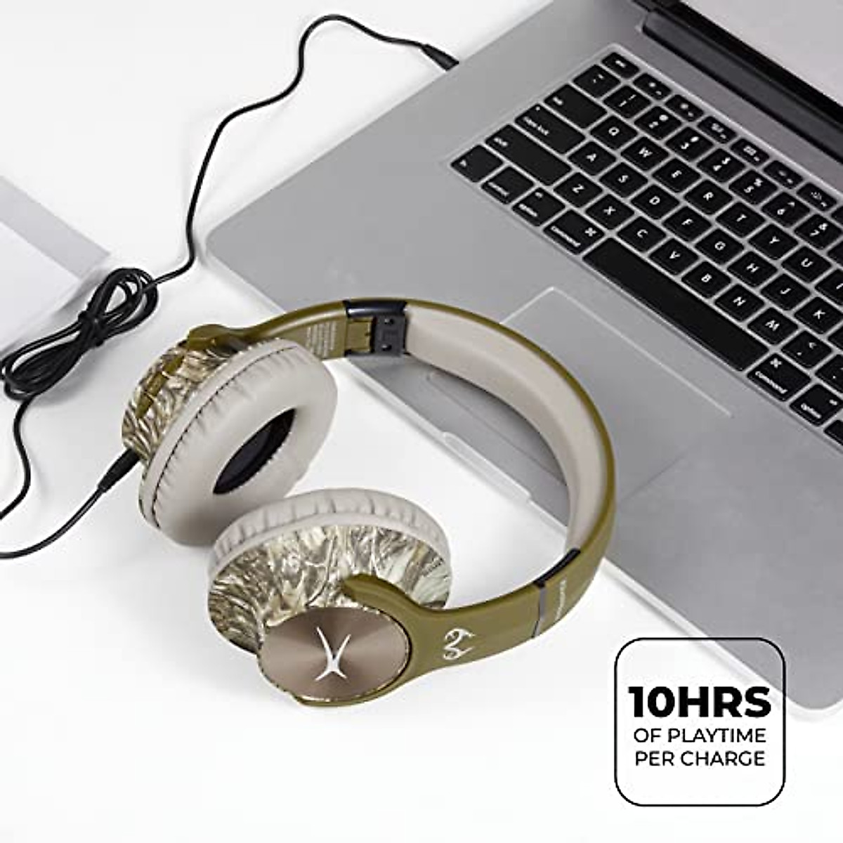 Altec Lansing R3volution X Realtree Wireless Bluetooth Headphones with 10 Hours of Battery Life, Deep Bass, Cooling Earcups, 30 Foot Wireless Range, Auxiliary Cable, Foldable (Real Tree Camo)
