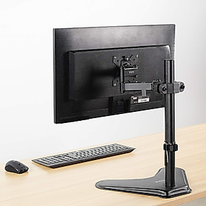 VIVO Steel Universal Full Motion Pole Mount Monitor Arm with Removable 75mm and 100mm VESA Plate, Fits 17 to 32 inch Screens, Black, MOUNT-POLE01A