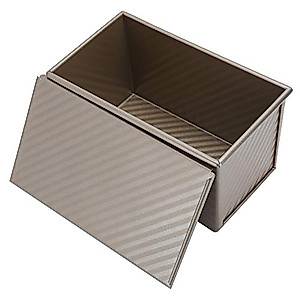 LIULDASHUN Bread Mold, Gold Aluminium Alloy Non Stick Baking Mold With Sliding Cover, Bread Meatloaf Homemade Cakes Baking Bread Pan Kitchen Supplies