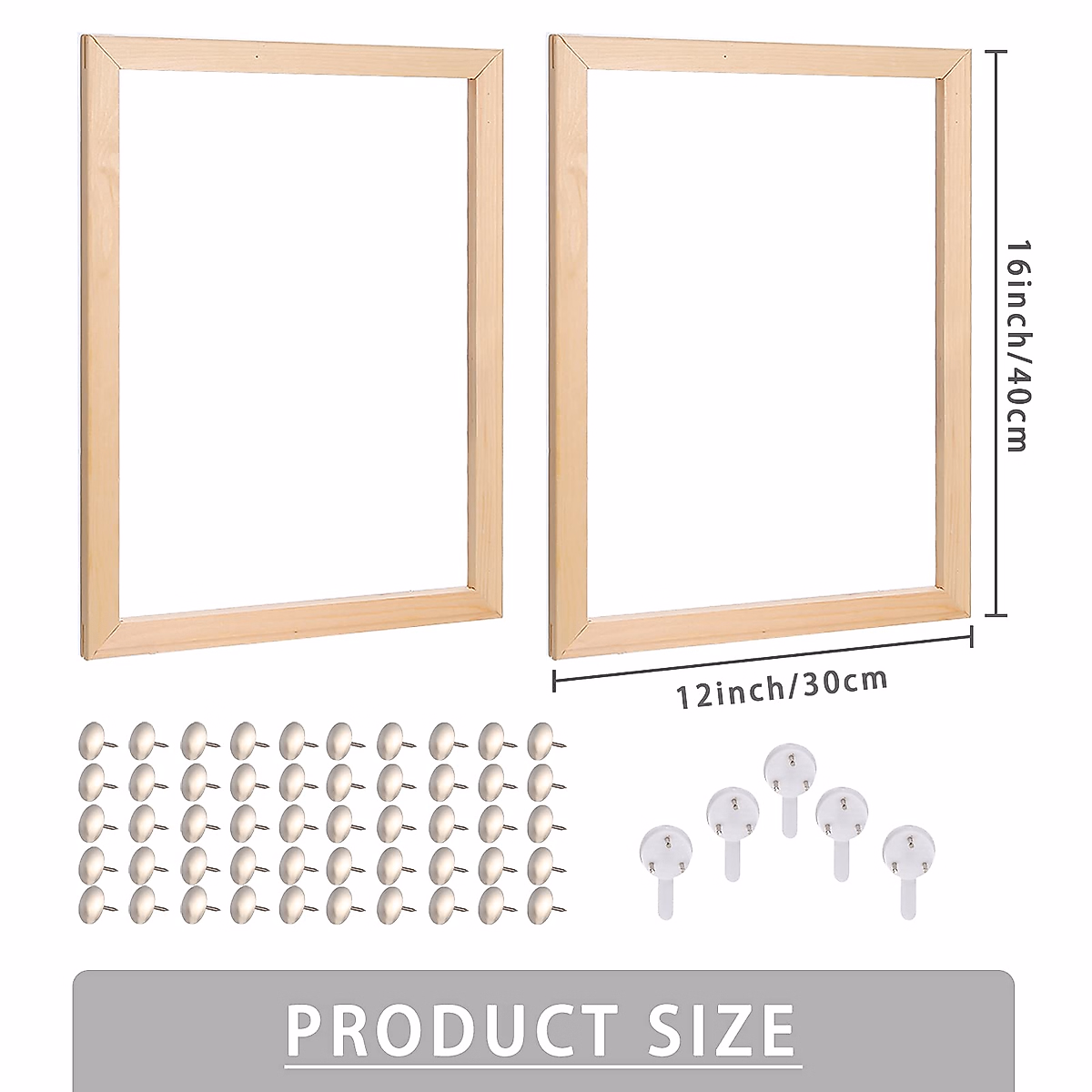 Caydo 2 Pack Canvas Stretcher Bars Kit, 12x16 Inch Removable Canvas Wooden Frames for Prints, Oil Paintings, Paint by Numbers & Poster