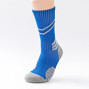 DRASEX Men's Athletic Crew Socks Performance Basketball Sock Cushioned Thick Sports Running Outdoor Socks