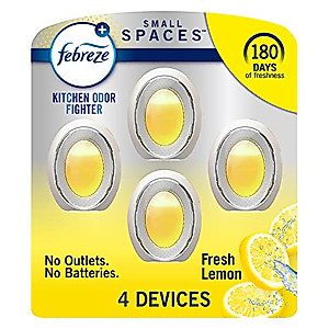 Febreze Small Spaces Air Freshener Heavy Duty Fresh Lemon, .25 fl. oz., Pack of 4