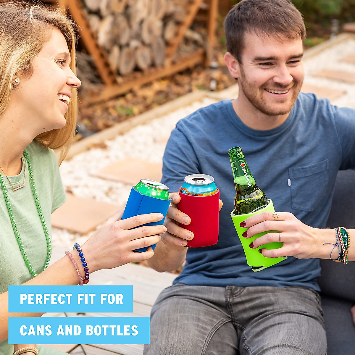 Blank Beer Can Coolers Sleeves (14-Pack) Soft Insulated Beer Can Cooler Sleeves - HTV Friendly Plain Can Sleeves for Soda, Beer & Water Bottles - Blanks for Vinyl Projects Wedding Favors & Gifts