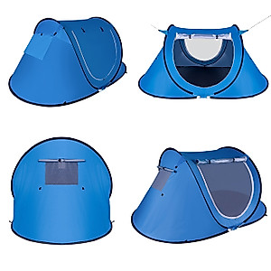 Zento Best Pop Up Beach Tent TA17 - Tent Pop Up Automatic Instant Portable Cabana – Camping Easy Set Up Windproof, Waterproof, Canopy - 3-4 Person Sunshade Shelter with UV Protection and Carry Bag