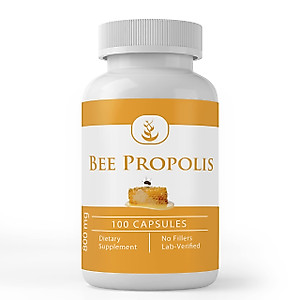 Pure Original Ingredients Bee Propolis, (100 Capsules) Always Pure, No Additives Or Fillers, Lab Verified