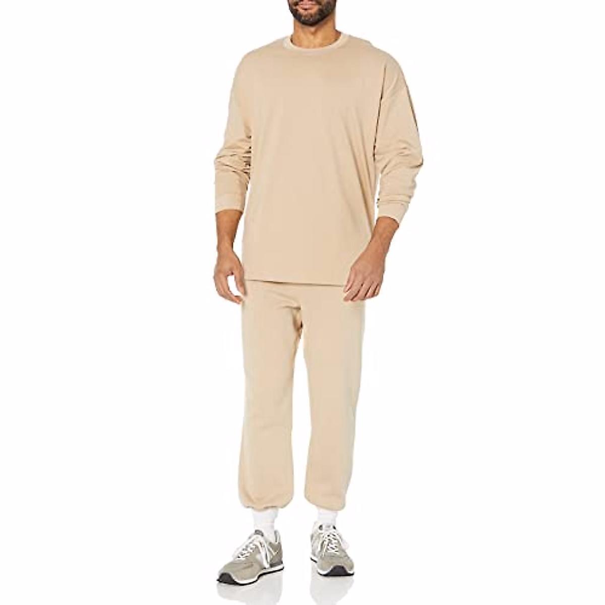 Amazon Essentials Relaxed-Fit Sweatpants for Men - Closed-Bottom, Big & Tall Options, Tan, Medium