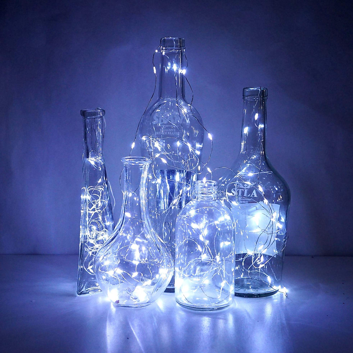 Cynzia 15 Pack Fairy String Lights, 30LED 9.8FT Battery Operated Starry Lights, Silver Wire Mini Firefly String Light for Wedding, DIY, Party, Christmas, Bedroom Decorations (Cool White)