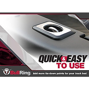 Bull Ring Retractable Truck Bed Tie Down Anchors, 98-12 Ford Ranger, 98-14 F150, 98-16 F250 & F350 Super Duty, 99-13 Silverado, 99-13 Sierra 1500 2500 & 3500, 95-18 RAM 1500 2500 & 3500 (1 Pair)