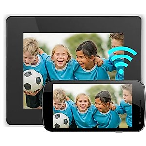 Aluratek 8" Wifi Digital Photo Frame with Touchscreen and 16GB Built-In Memory, USB/SD/SDHC Supported, Built-In Clock, Calendar, Weather, Easy Setup
