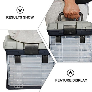 Wakauto 1pc Box fishing box fishing tool storage suitcase for kids fishing lure case plastic toolbox suitcases for kids Four-Layer Tool Case Sewing kit handheld child abs compound