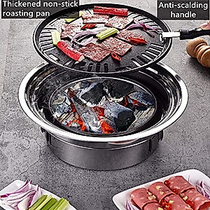 NEWCES Safety Certification 15inch Barbecue Grill Portable Table-top BBQ Grill Stainless Steel Round Barbeque Grill Charcoal Barbecues Grills for Outdoor Picnic Garden Terrace Camping Travel