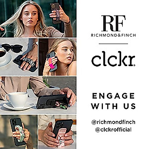 Richmond & Finch Phone Grip Holder and Expanding Stand, Universal Finger Grip Kickstand Compatible with iPhone, Samsung and More, Multiple Viewing Angles, Dark Green Palms Design