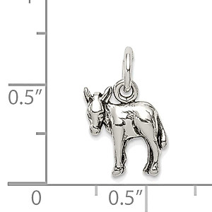 Bonyak Jewelry Solid Sterling Silver Antiqued Donkey Charm