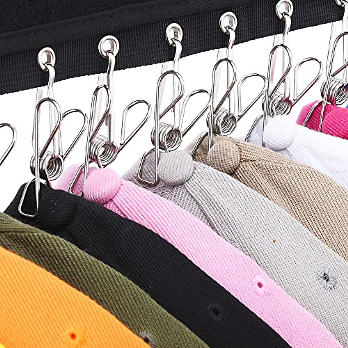 LEKUSHA Cap Organizer Hanger, 10 Baseball Cap Holder, Hat Organizer Storage for Closet - Change Your Cloth Hanger to Cap Organizer Hanger - Keep Your Hats Cleaner Than a Hat Rack, Black