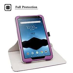 Bige for Vortex Tab 8 4g Rotating Case,DIALN X8 Ultra Case,MAXWEST Nitro 8 Case,Sky Devices Elite Octa Rotating Case,Foxx T8 Plus Rotating Case,Pritom L8 Rotating Case,Purple