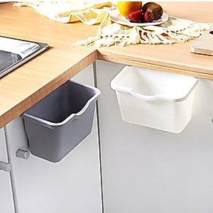 Hanging Kitchen Recycle Waste Bin, sunliveus 3 Pack Multipurpose Little Plastic Garbage Bowl Kitchen Bathroom Trash Can Cabinet Container Compost Bin for Office Home Drawers Storage Organize, Grey