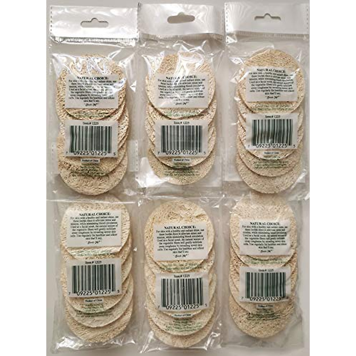 36 Loofah Loofa Facial Complexion Skin Discs Pads (Set of 6 Bags, Each Bag has 6 disks)