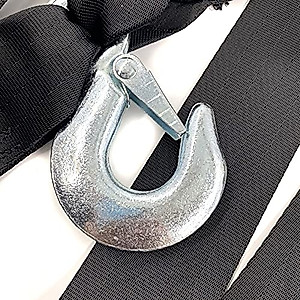 BRGMAX Boats Trailer Winch Hook Strap Wench Rope for Ranger Double Hook 16ft,1 Inch Loop on Opposite end for Attachment to Winch 9642019