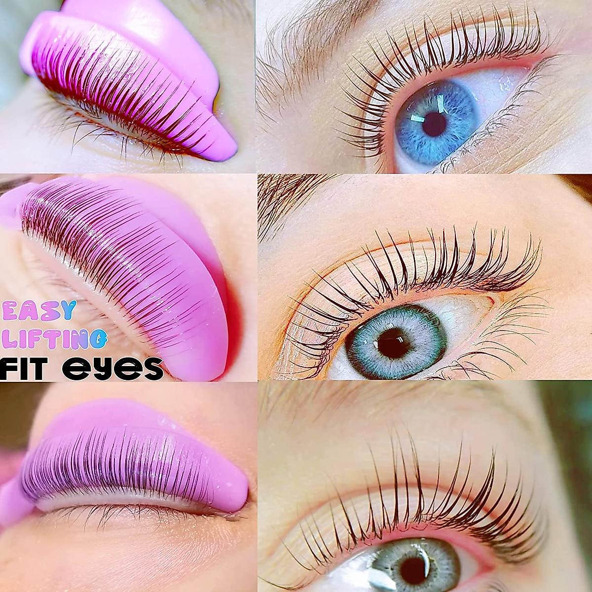 Eyelash Perm Pads Lash Lift Rods Eyelash Perm Silicone Pads 9 Sizes 18 Piece Reusable Soft Lash Lift Pads Shield for Different Length Eyelashes Perfect Lifting (Violets)