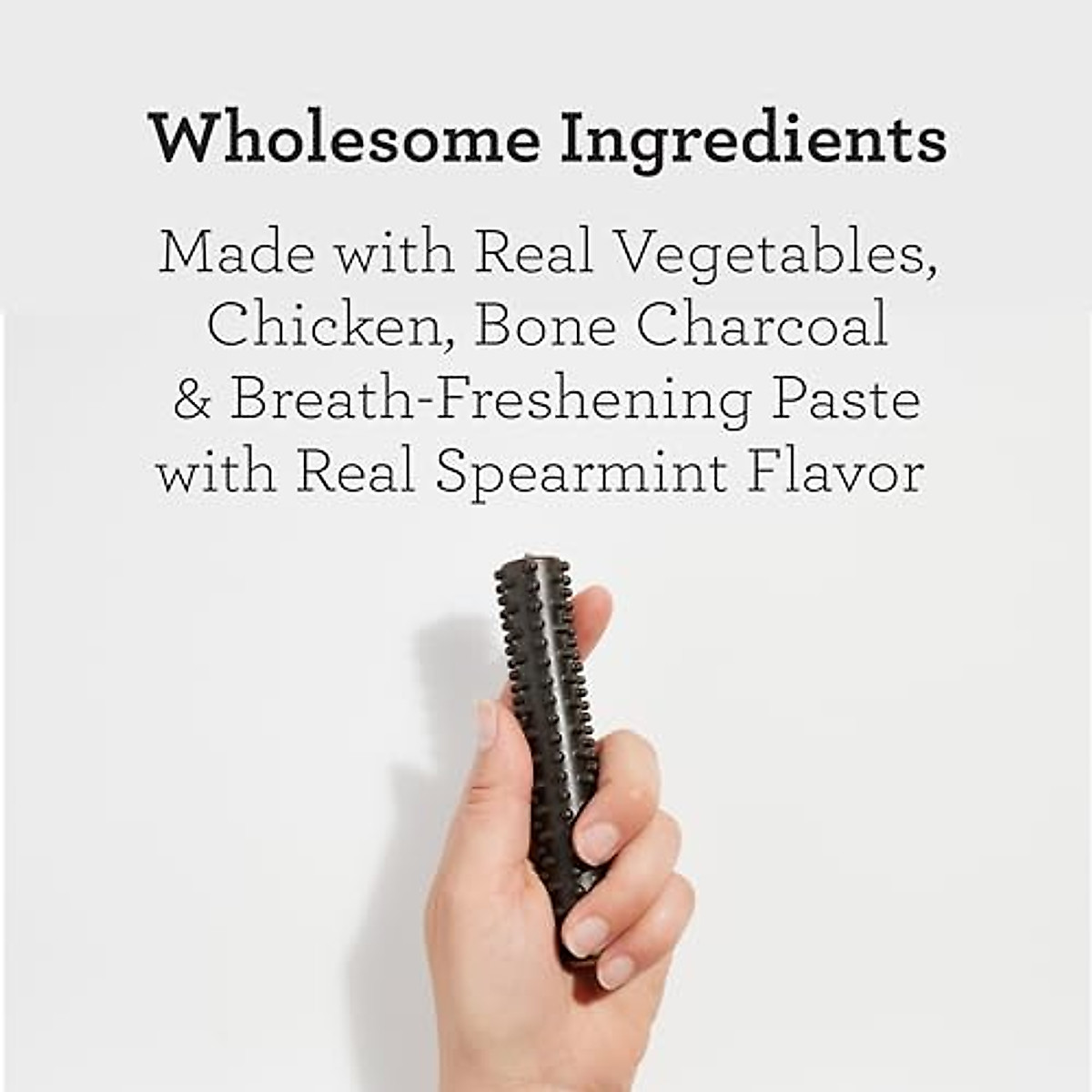 Dreambone Triple Action Dental Sticks Charcoal, 6 Count, Rawhide-Free Chews for Large and XL Sized Dogs Freshens Breath