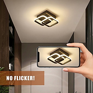 ADISUN Motion Sensor LED Ceiling Light, 22W Black Mount Motion Activated Light Fixture Ceiling lamp for Closet Laundry Bathroom Hallway Stair Porch Basement, Warm White 3000K