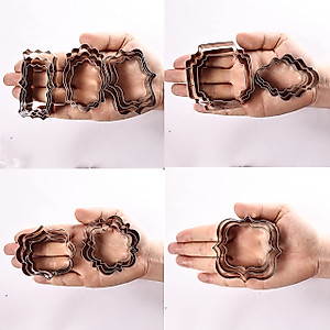 Plaque Frame Cookie Cutters Set -Different Frames Plaque and Tiles Cutter Molds for Making Fondant Cake Cookies Biscuit Fruit, Great for Wedding Mother's Day and Birthday Party Decorations (27 Pcs)