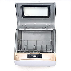 Portable Countertop Dishwasher, Compact Dishwasher with 3 Washing Programs, Hot Air Drying, Mini Dishwasher Portable Dishwasher for Small Apartments, Dorms and RVs - Water Pipe Included