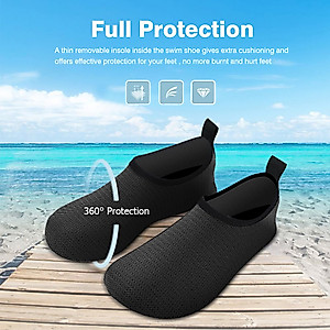 JOTO Water Shoes for Women Men Kids, Barefoot Quick-Dry Aqua Water Socks Slip-on Swim Beach Shoes for Cruise Ship Snorkeling Surfing Kayaking Beach Walking Yoga