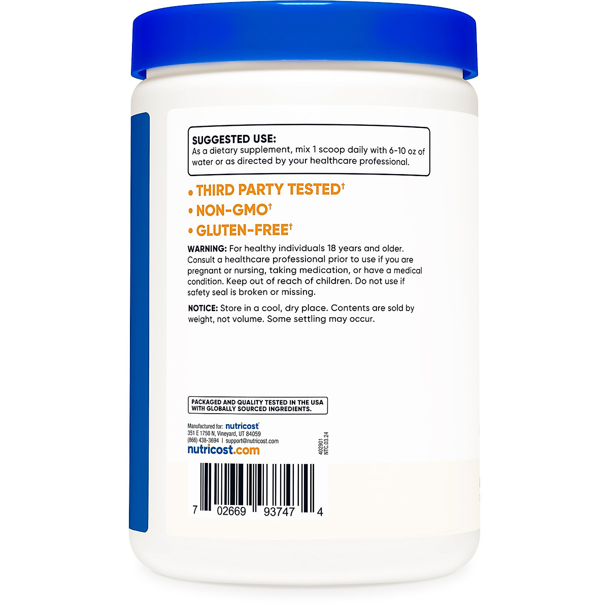 Nutricost L-Tyrosine Powder 250 Grams - Pure L-Tyrosine Powder 1000mg Per Serving