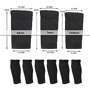Soccer Shin Guard Sock, Leg Performance Support Football Compression Calf Sleeves with Pocket Can Holding Shin Pads, Comfort Breathable Youth Soccer Shin Guard Holders for Beginner or Elite Athlete
