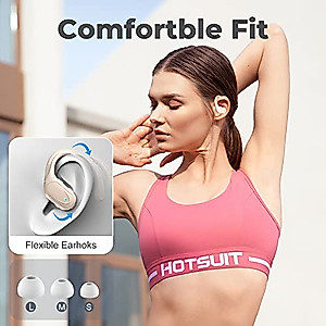 Wireless Earbuds, 75Hrs Playtime Bluetooth 5.1 Headphones, True Wireless Earphones with Digital Display & CVC 8.0 Noise Cancelling, Waterproof Earbuds with Mic for Sport,Running,Yoga, Workout Apricot