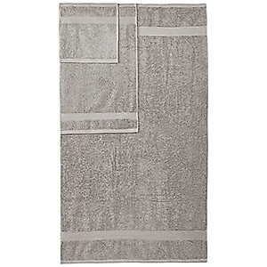 Amazon Basics 6-Piece Fade Resistant Bath, Hand and Washcloth Towel Set - Cotton, Gray