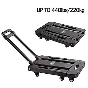 Boshen 440lb 18.50"x11.81"x3.54" Heavy Duty Luggage Cart Dolly Folding Platform Moving Warehouse Push Hand Truck