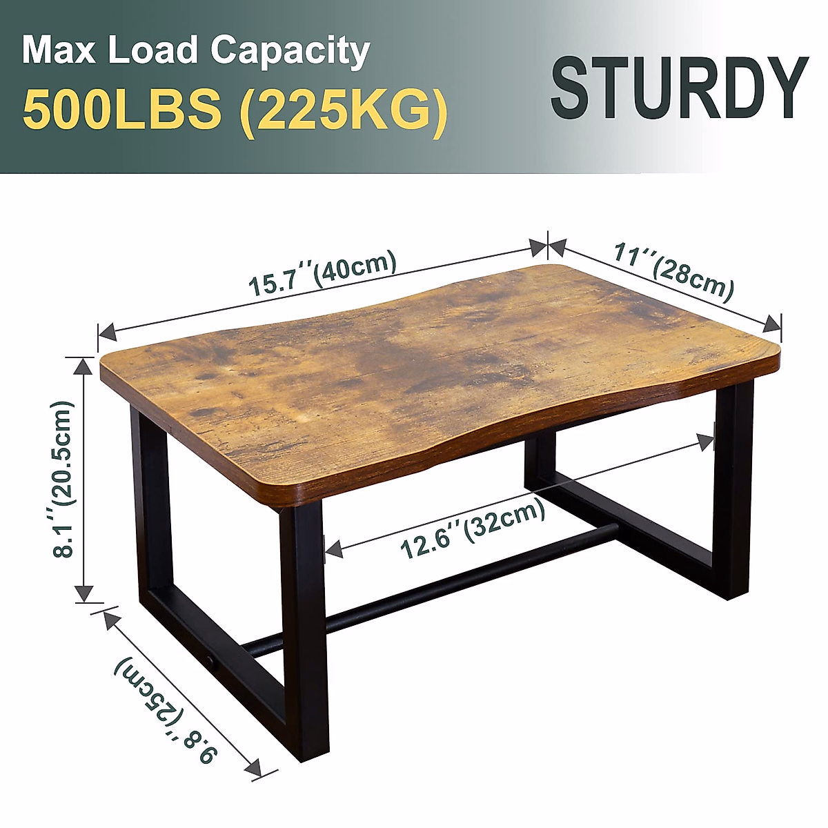 Itsst Wooden Step Stool,Stepping Stool for Adult & Kids，Wood One Step for Kitchen, Bedroom, Living Room, Bathroom Hold up to 500lbs