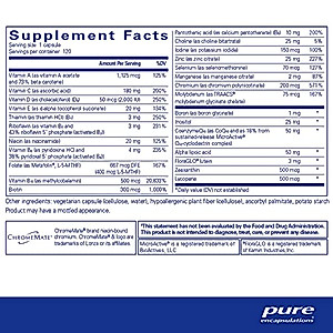 Pure Encapsulations O.N.E. Multivitamin - Once Daily Multivitamin with Antioxidant Complex Metafolin, CoQ10, and Lutein to Support Vision, Cognitive Function, and Cellular Health* - 120 Capsules