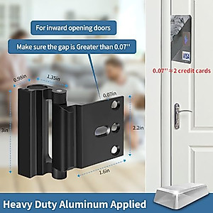 Yomisga Home Security Door Lock Reinforcement Safety Latch Extra Front Doors Security Devices Withstand 800 lbs, Anti Door Kick in Security Protector for Door Inside, Child Proof Aluminum Door Locks