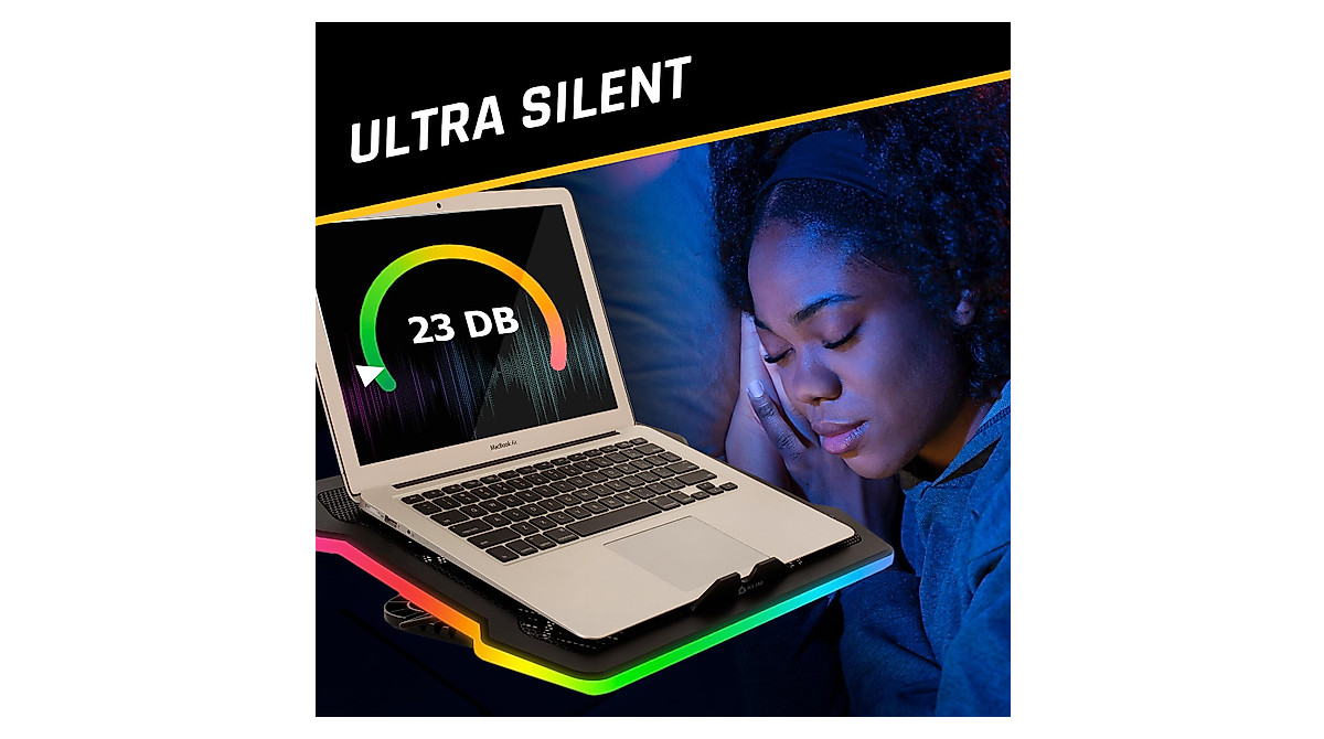 KLIM Ultimate RGB Laptop Cooling Pad - Silent & Stylish