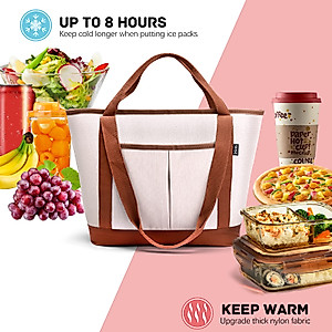 Large Insulated Cooler Bag 26 Can with Thermal Foam Leakproof Soft Cooler Bags Insulated Grocery Bag with Shoulder Strap Big Cooler Tote for Picnic, Camping, Grocery Shopping, Travel