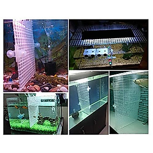 RLECS 2pcs 30cm x 15cm Plastic Grid Divider Tray Egg Crate Louvre Aquarium Fish Tank Bottom Isolation, White
