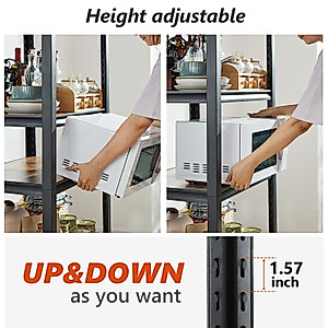REIBII 3000LBS Garage Shelving Units and Storage Shelves Heavy Duty Garage Storage Shelves Adjustable 5 Tier Metal Shelves for Storage Rack Closet Kitchen Pantry Shelves, 60''H X 24.5''W X 16.5''D