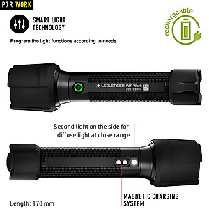Ledlenser, P17R Core Rechargeable Flashlight, LED Light for Home and Emergency Use, Black