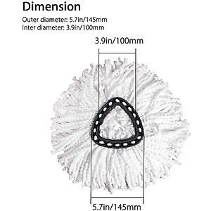 Mop Head Replacement Microfiber Spin Mop Refills Replacement Mop Refill Head Compatible with Spin Mop 1-Tank System (4 Pack)