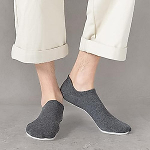 JORMATT 6 Pairs Men No Show Low Cut Socks Non-Slip Women Athletic Sneaker Socks Comfort Cotton Casual Invisible Socks, men shoe size 10-13