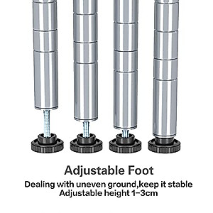 SINGAYE 3 Shelf Wire Shelving Unit Adjustable Storage Shelving 21.26”W x 11.41”D x 22.83”H (Silver)