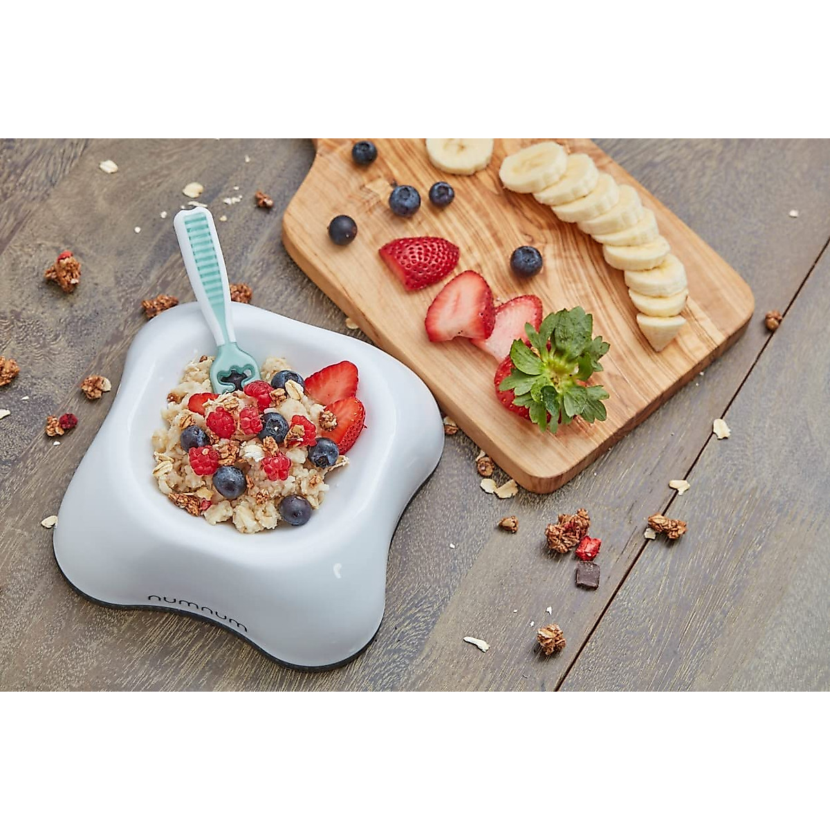 NumNum Beginner Bowl | Baby Bowl | BPA Free Silicone Self Feeding Baby + Toddler Dish | Baby Led Weaning Bowl for Kids Ages 6 Months+