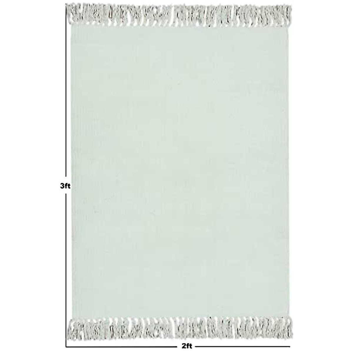 Casavani Indian Handmade Cotton Dhurrie Solid White & Beige Area Rug Boho Kilim Flat Weave Rug Indoor Hall Room Decor Carpet Throw Rugs for Bedroom Living Room Bathroom Balcony 5x5 Feet Square