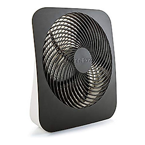 Treva 10-Inch Portable Desktop Battery Fan, Powered by Battery and/or AC Adapter - Air Circulating with 2 Cooling Speeds (Batteries Included)