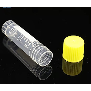 WOHUAFUN 2.0 ml Cryovial, External Cap, Polypropilene Bag x 50 Color Assorted