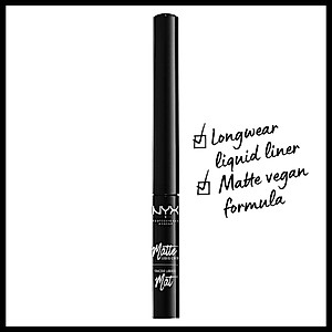 NYX PROFESSIONAL MAKEUP Matte Liquid Liner, Waterproof Eyeliner - Black, Vegan Formula
