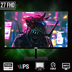 TechMagnet Gaming Desktop PC, Intel i5 6th Gen, Galaxy, 16GB RAM, 1TB SSD | 2TB HDD, MTG New 27 Inch 165HZ Gaming Monitor, RGB Keyboard Mouse, GT 1030, Headphone, Webcam, Win 10 Pro (Renewed)